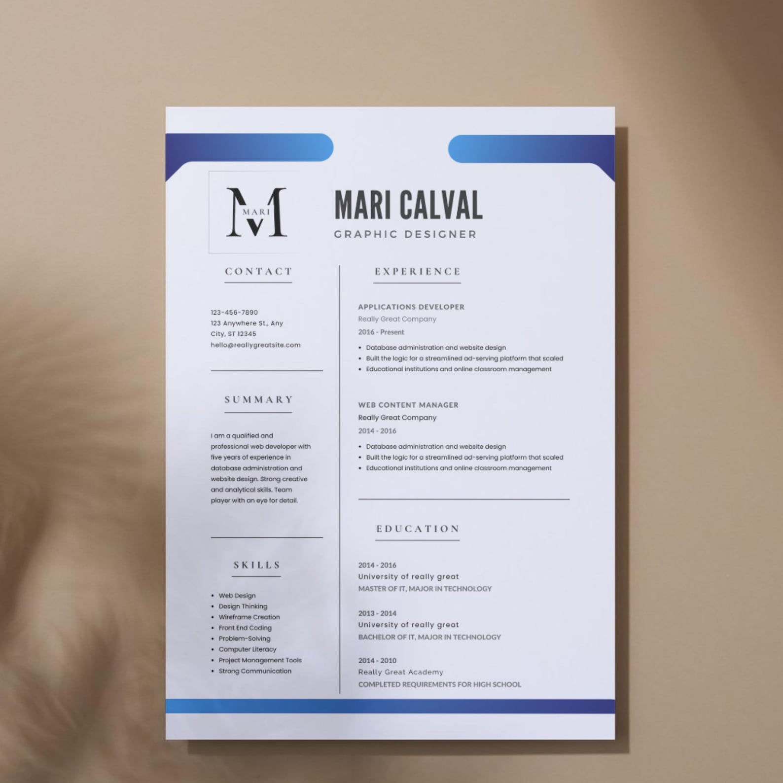 Editable and Customizable Curriculum Vitae Template | Professional CV ...