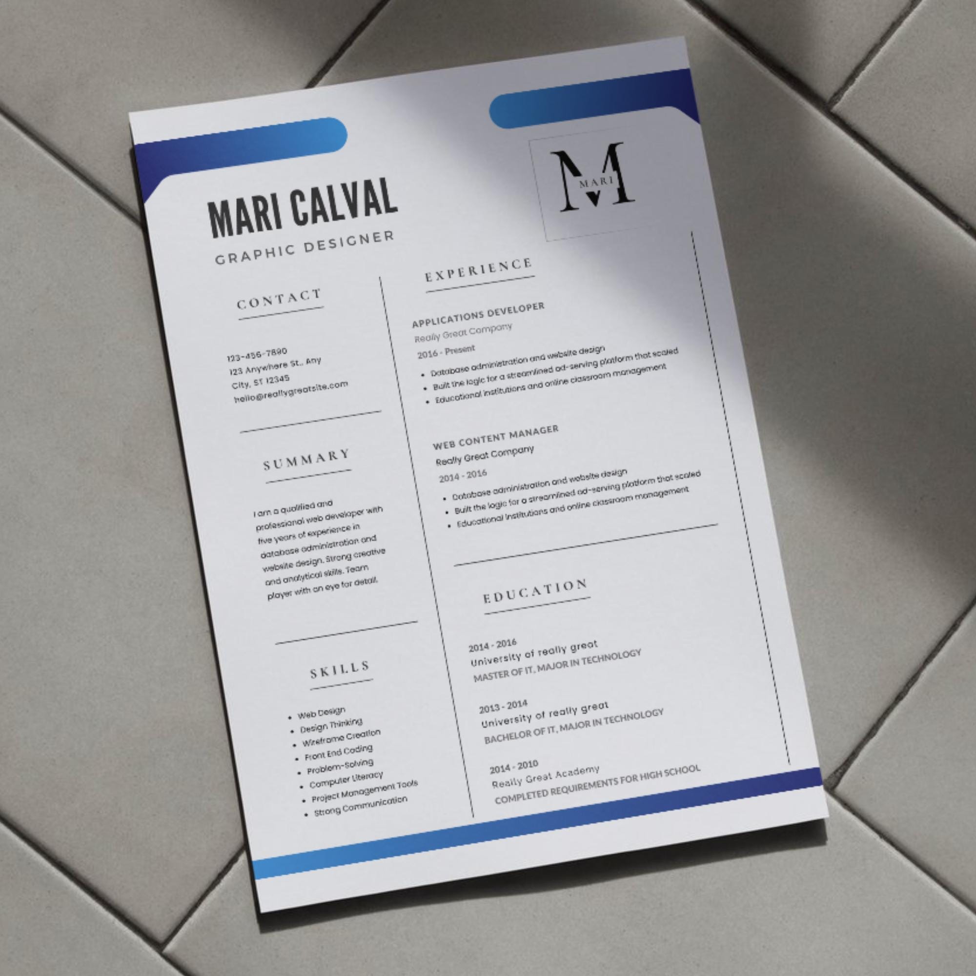 Editable and Customizable Curriculum Vitae Template | Professional CV ...