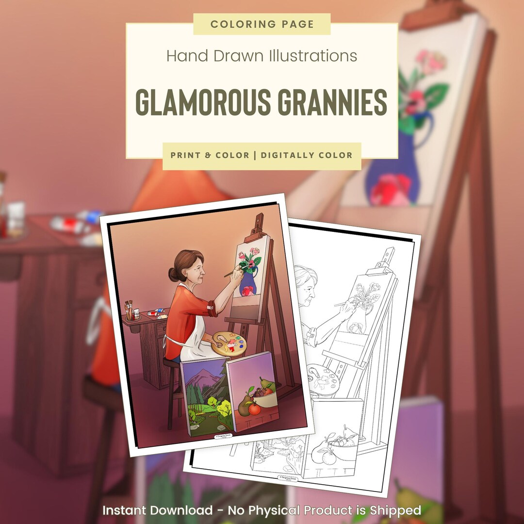 Paint Palette Granny, Printable Coloring Pages, Coloring Pages for ...