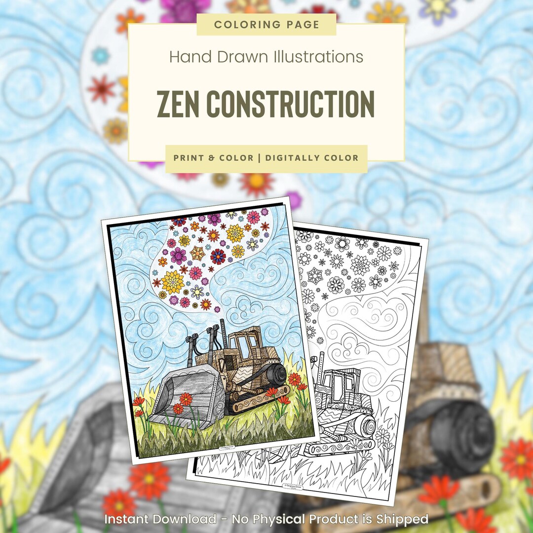 Skid Steer Track Loader, Printable Coloring Pages for Adults and Kids ...