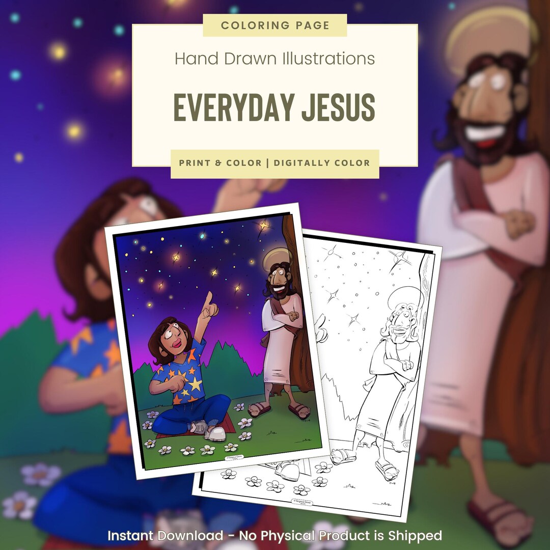 Stargazing Jesus, Printable Coloring Pages, Christian Coloring Pages ...