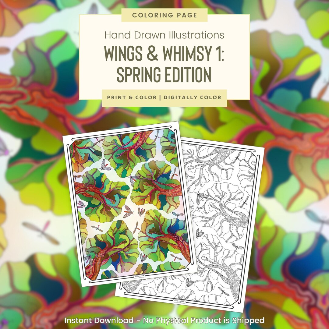 Tree Canopy, Hand Drawn Printable Coloring Pages for Adults, Nature ...