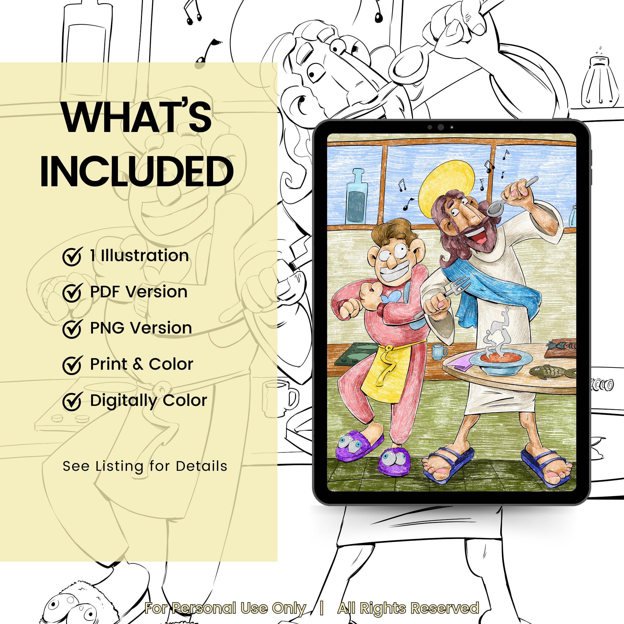 Cooking Jesus, Printable Coloring Pages, Christian Coloring Pages ...