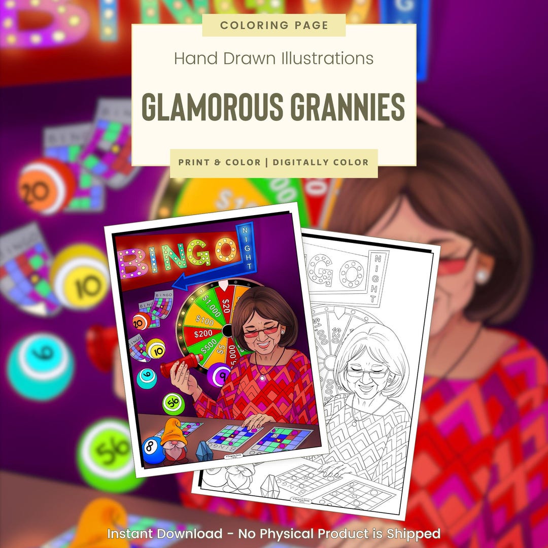 Glamorous Grannies Bingo Granny All Ages Family Activities Printable ...