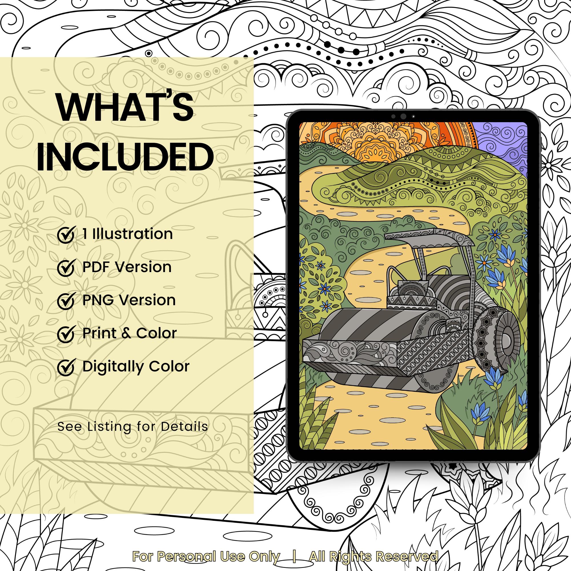 Compactor, Roller, Printable Coloring Pages for Adults and Kids ...