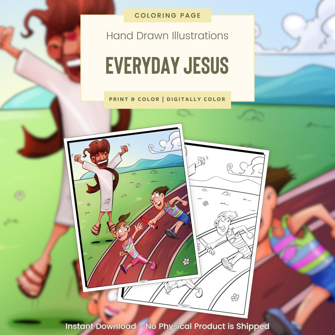 Relay Race Jesus, Printable Coloring Pages, Christian Coloring Pages ...