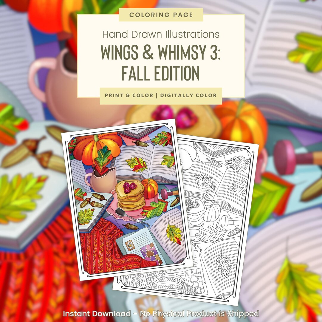 Sweater and Books, Hand Drawn Printable Coloring Pages, Fall Coloring ...
