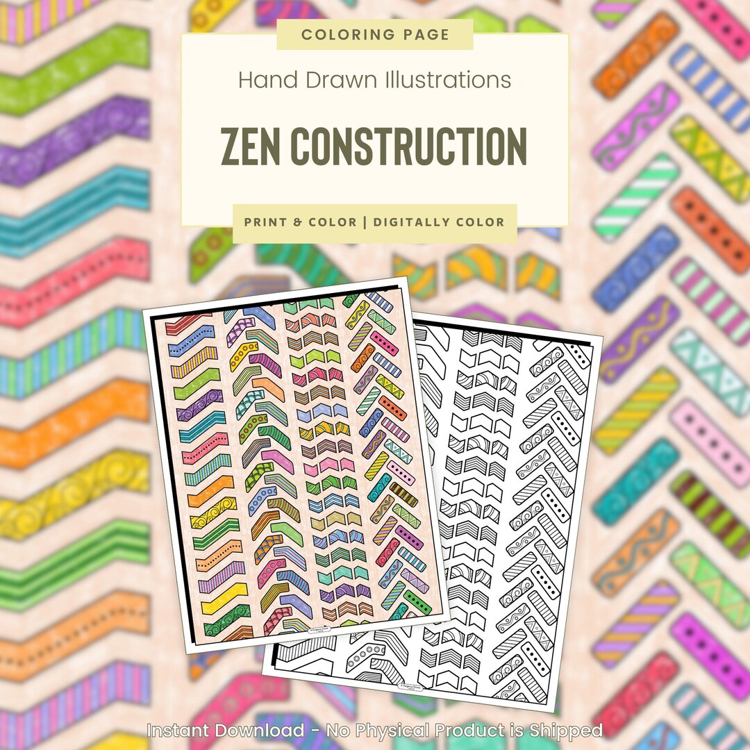 Tire Tracks, Machine Tracks, Printable Coloring Pages for Adults and ...
