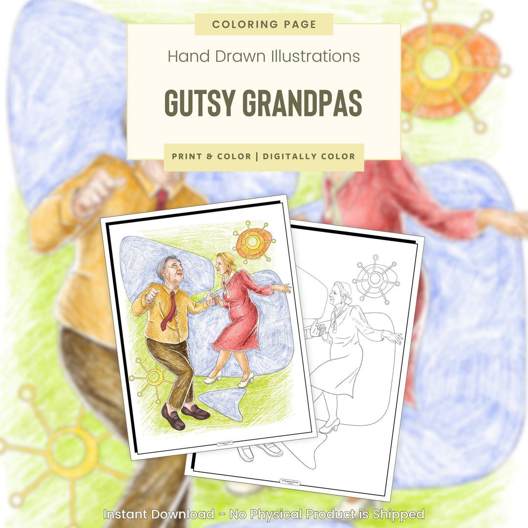 Swing Dancing Grandpa, Lindy Hop, Printable Coloring Pages, People ...