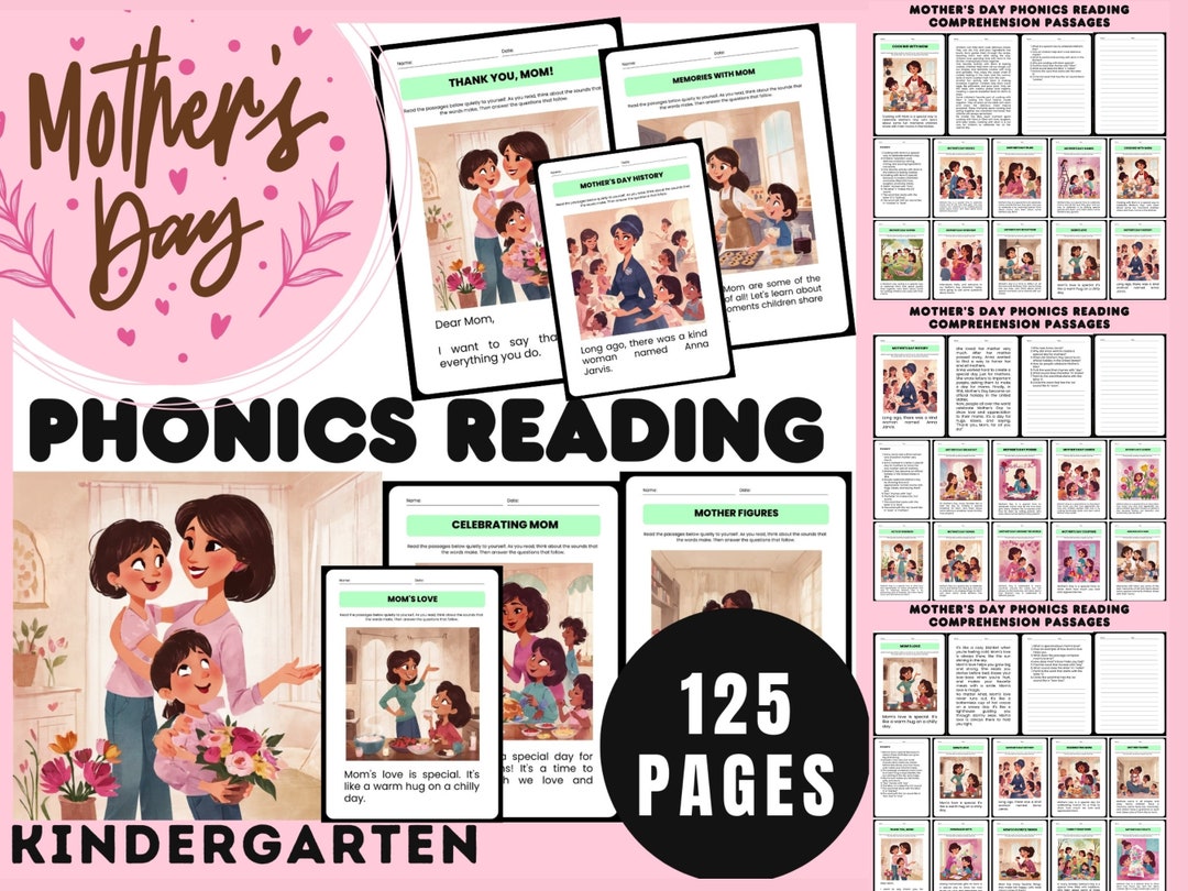 Mother's Day Printable, Mother's Day Phonics Reading Comprehension for ...