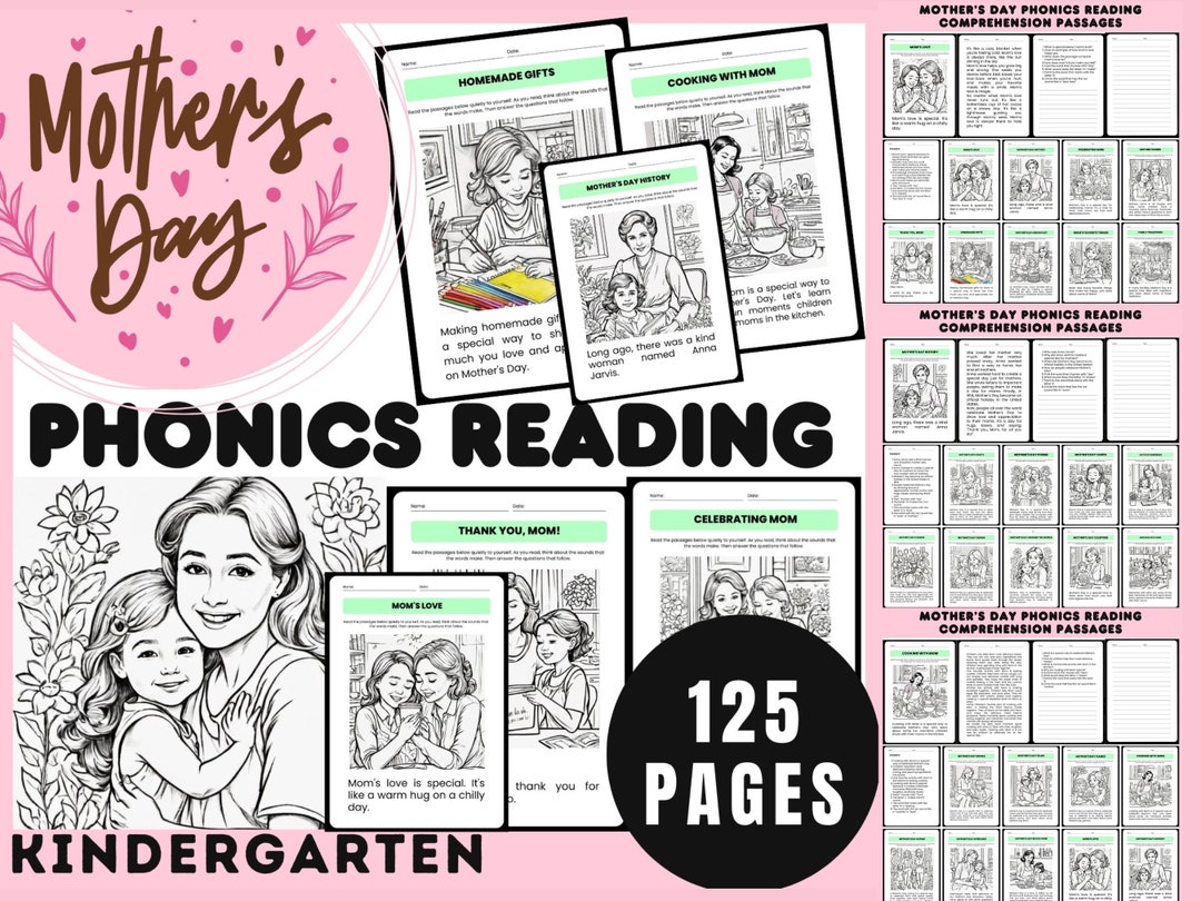 Mother's Day Printable, Mother's Day Phonics Reading Comprehension for ...