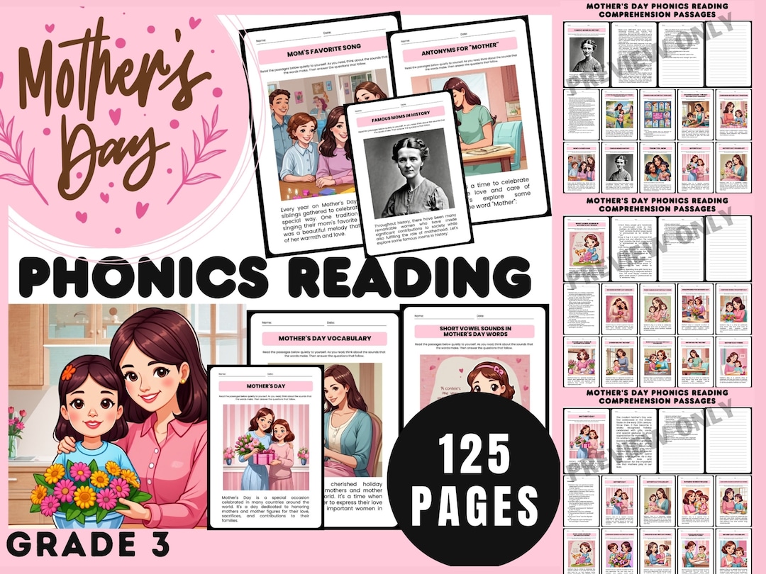 Mother's Day Printable, Mother's Day Phonics Reading Comprehension for ...