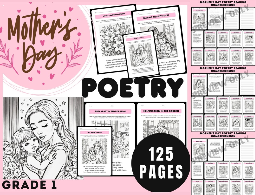 Mother's Day Printable, Mother's Day Poetry Reading Comprehension for ...