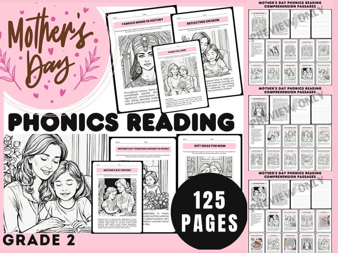 Mother's Day Printable, Mother's Day Phonics Reading Comprehension for ...