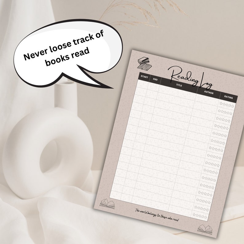 Reading Tracker, Reading Log, Planner Reading Tracker, Daily Habit ...