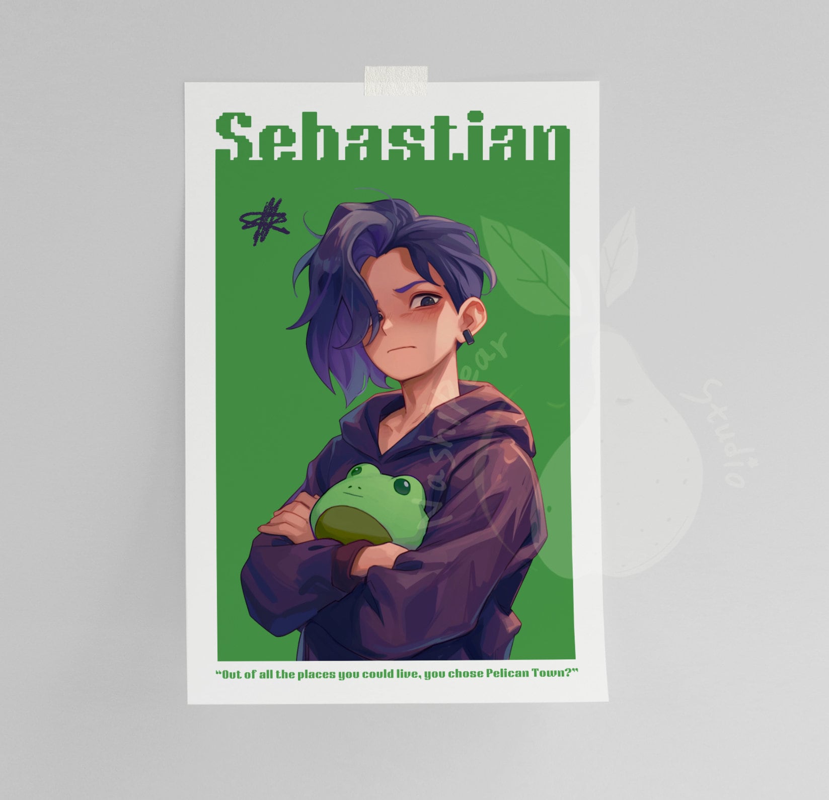 Sebastian Stardew Valley Poster Stardew Fanart Video Game Inspired ...
