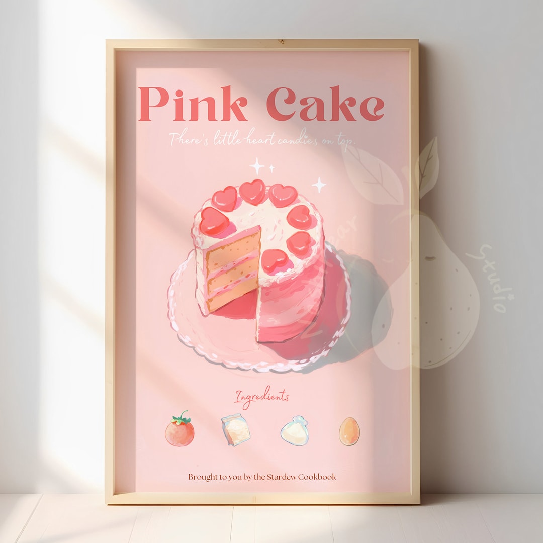 Pink Cake Stardew Valley Poster | Stardew Fanart | Video Game Inspired ...