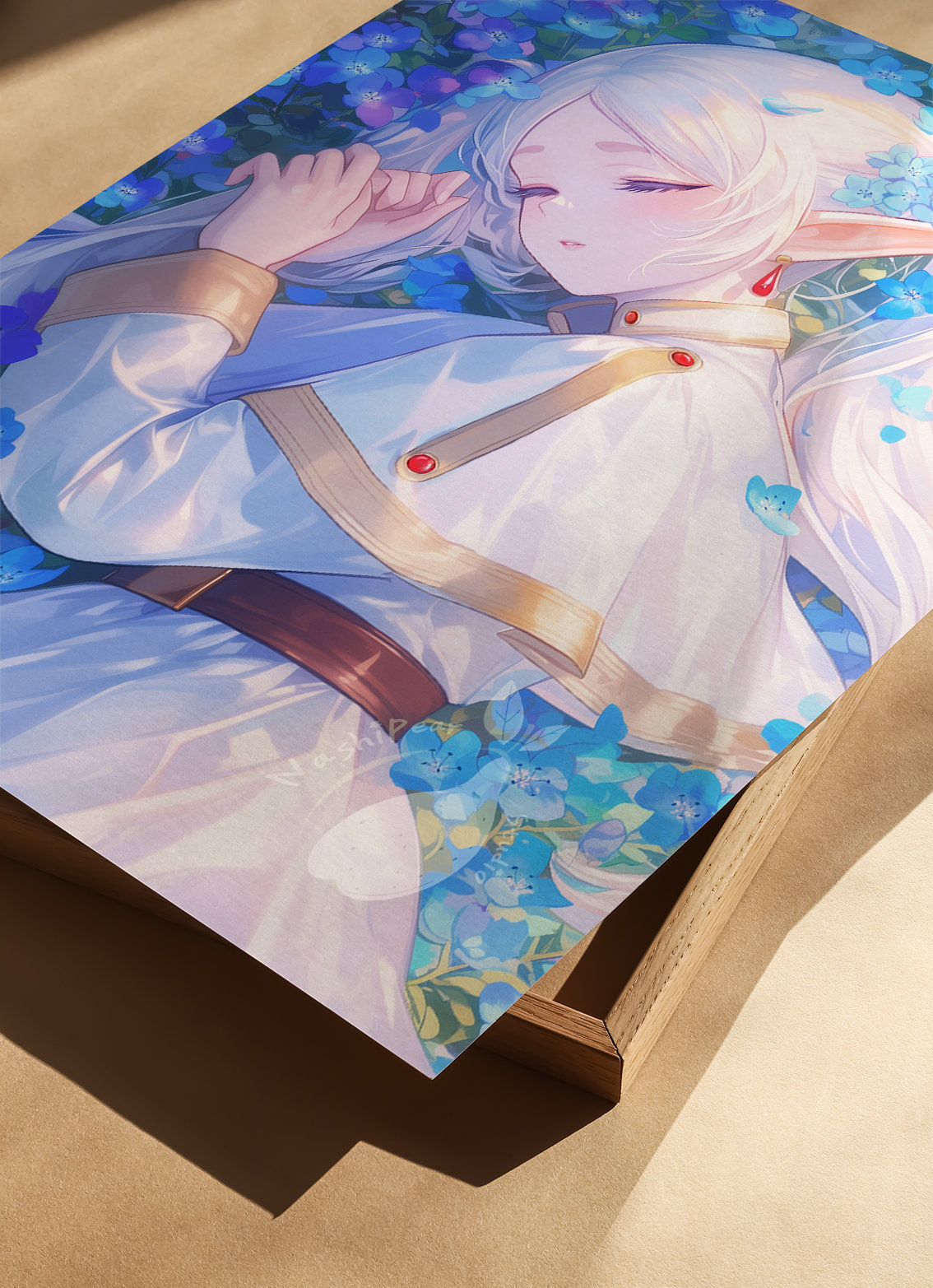 In the Blue-moon Frieren-inspired Elf Mage Anime Poster Journey's End ...