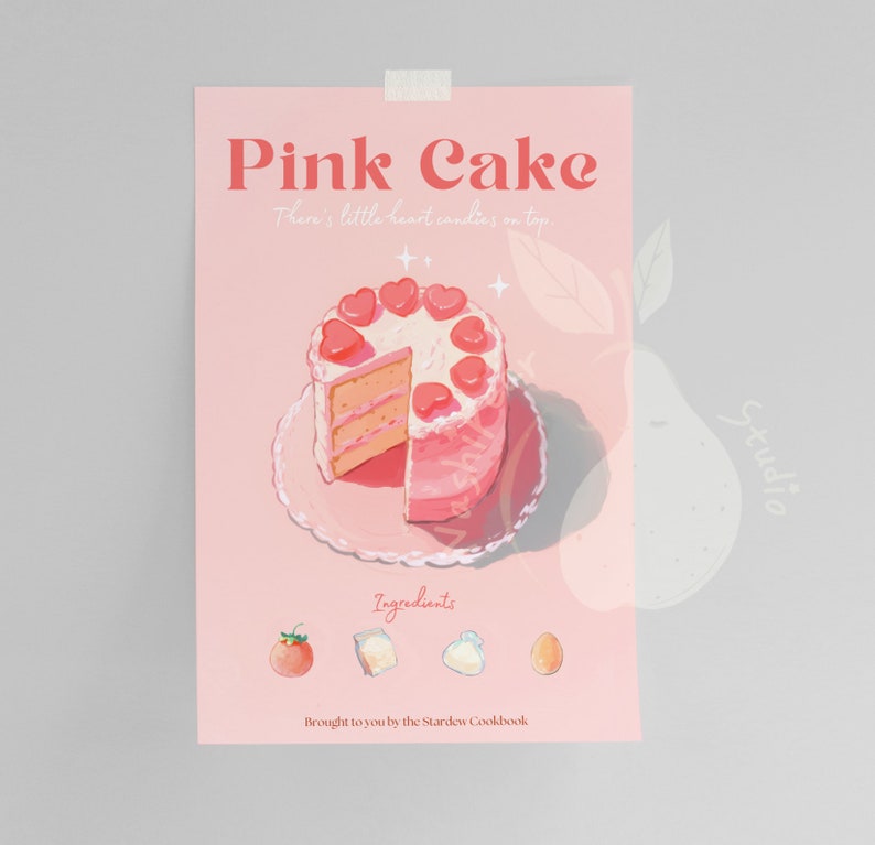 Pink Cake Stardew Valley Poster | Stardew Fanart | Video Game Inspired ...