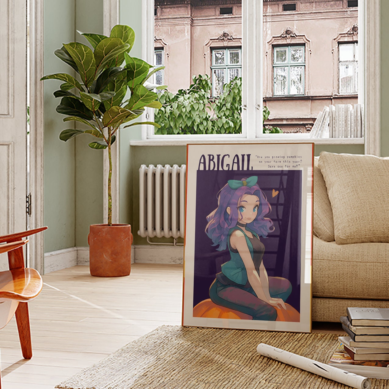 Abigail | Cute Stardew Valley Fanart Poster | Cozy Video Game ...
