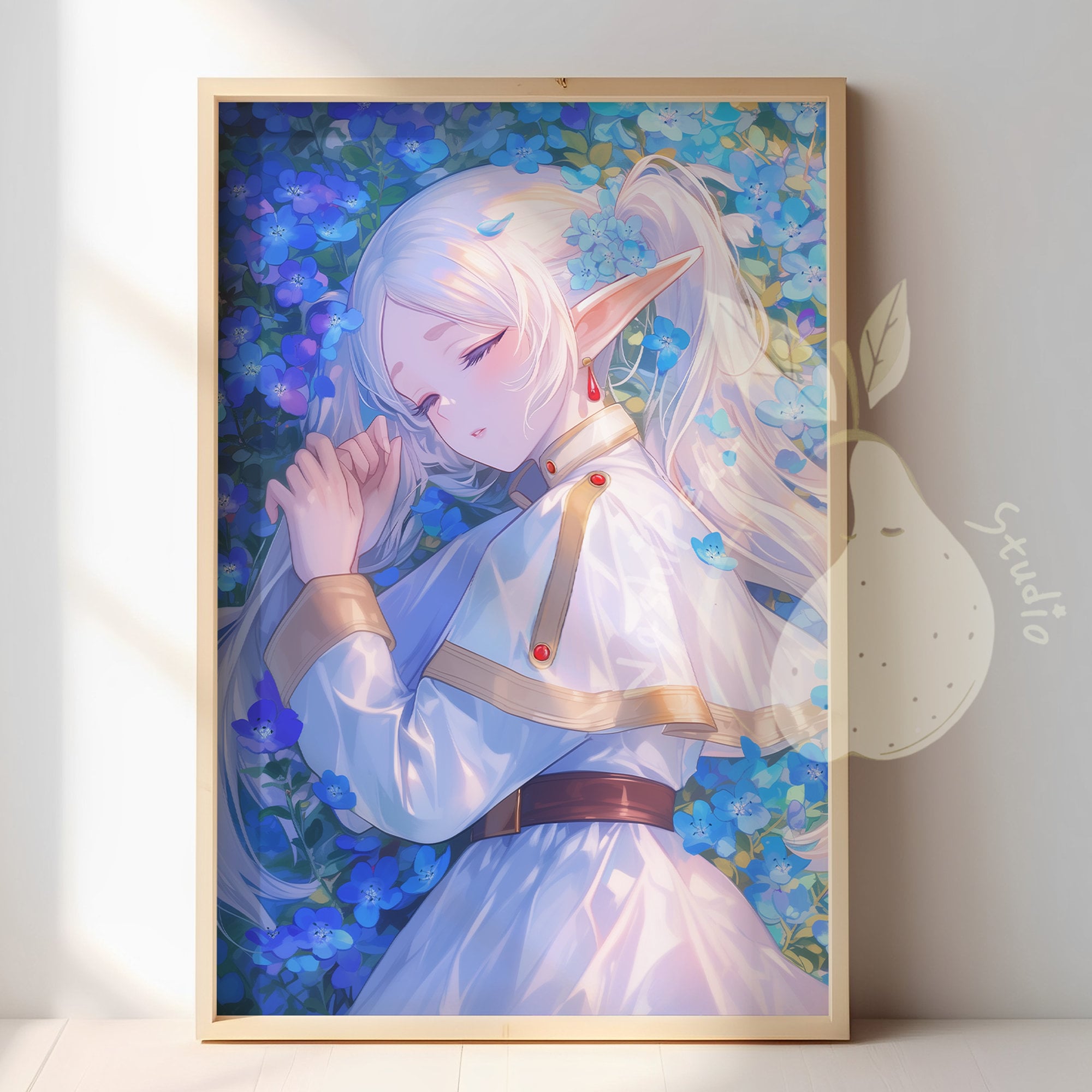 In the Blue-moon Frieren-inspired Elf Mage Anime Poster Journey's End ...