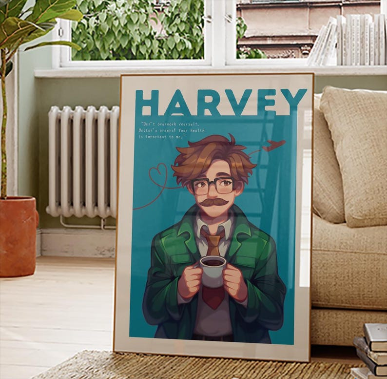 Harvey Stardew Valley Poster | Stardew Fanart | Cozy Video Game ...