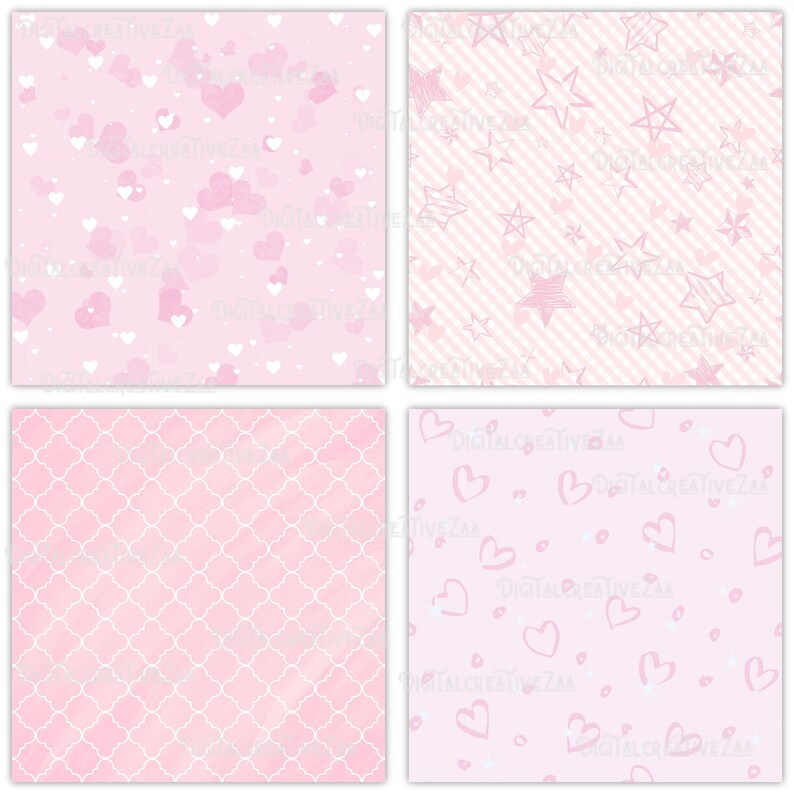 Pink Watercolor Baby Girl Digital Paper Pack (digital Download) - Etsy