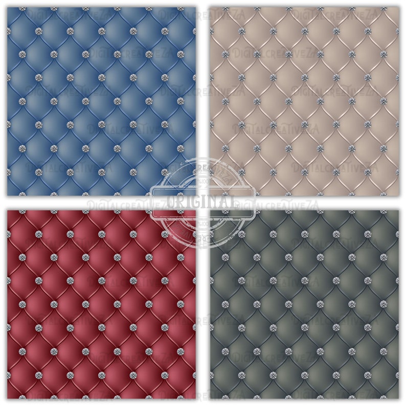 Elegant Diamond Tufted Digital Paper Pack (digital Download) - Etsy