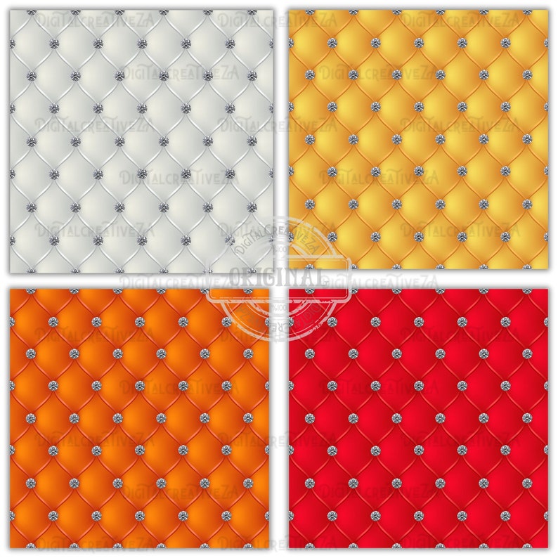 Elegant Tufted Digital Paper, Digital Paper Pack, Diamond Tufted ...