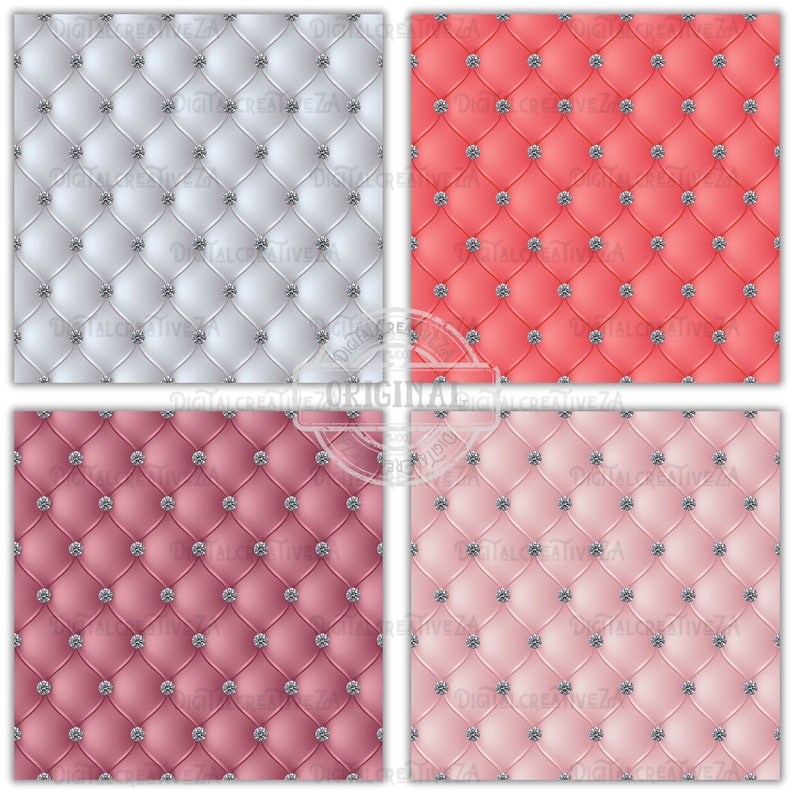 Elegant Diamond Tufted Digital Paper Pack (digital Download) - Etsy