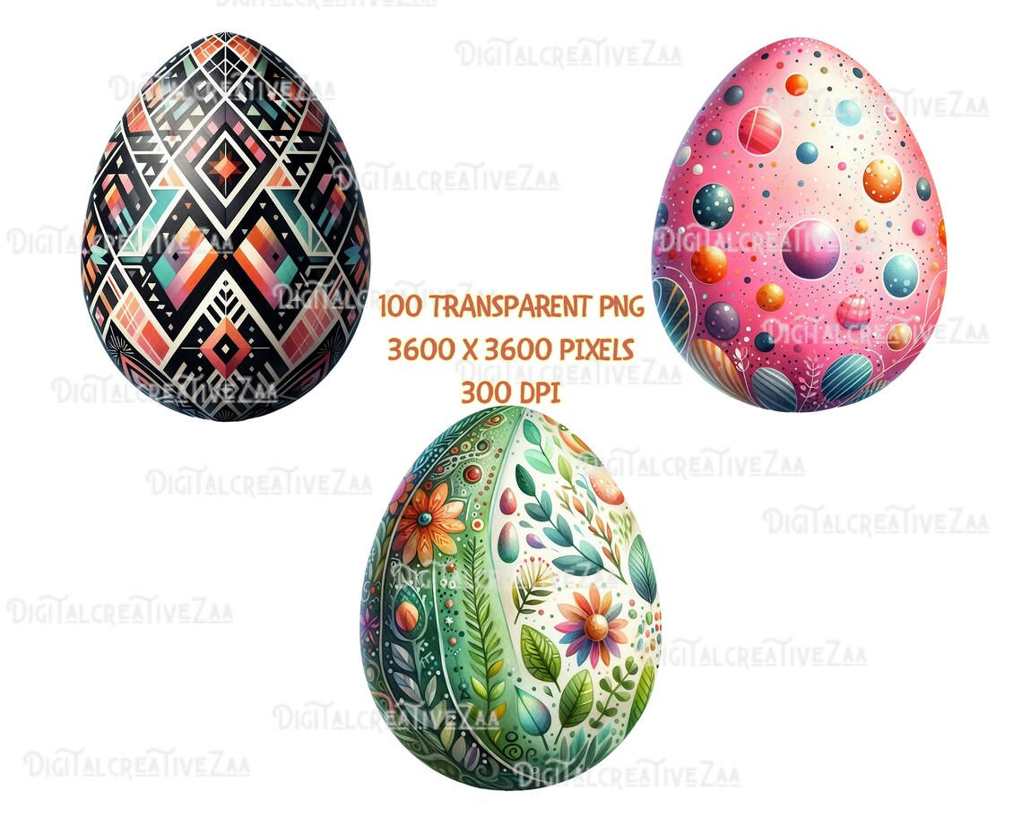 Watercolor Easter Eggs, Easter Clipart, Easter Eggs Png, Easter Egg ...