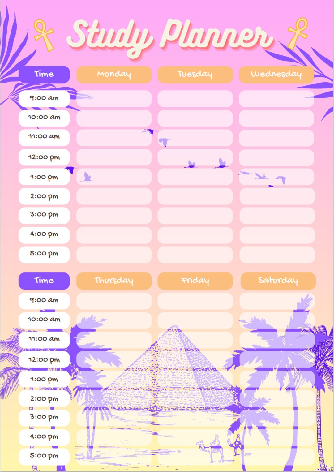 Study Planner Egypt Theme - Etsy