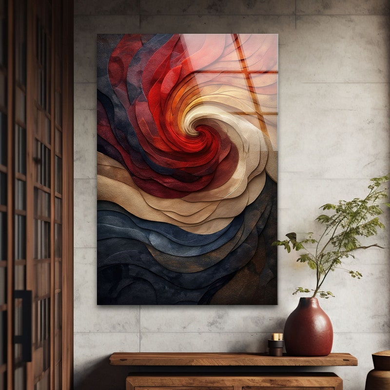 Red Abstract Art - Etsy