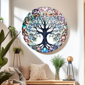 Tree of Life Stained Glass Wall Art: Tempered Glass Print - Etsy