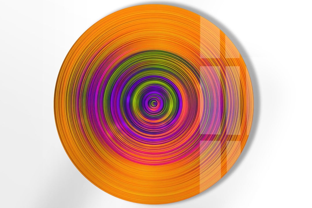 Tempered Glass Wall Art-round Wall Art Gift-circle Wall Art-tempered ...
