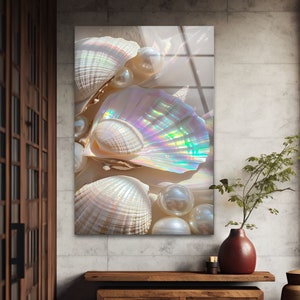 Tempered Glass Wall Art-glow Pearl Wall Art-wall Decor-glass Printing ...