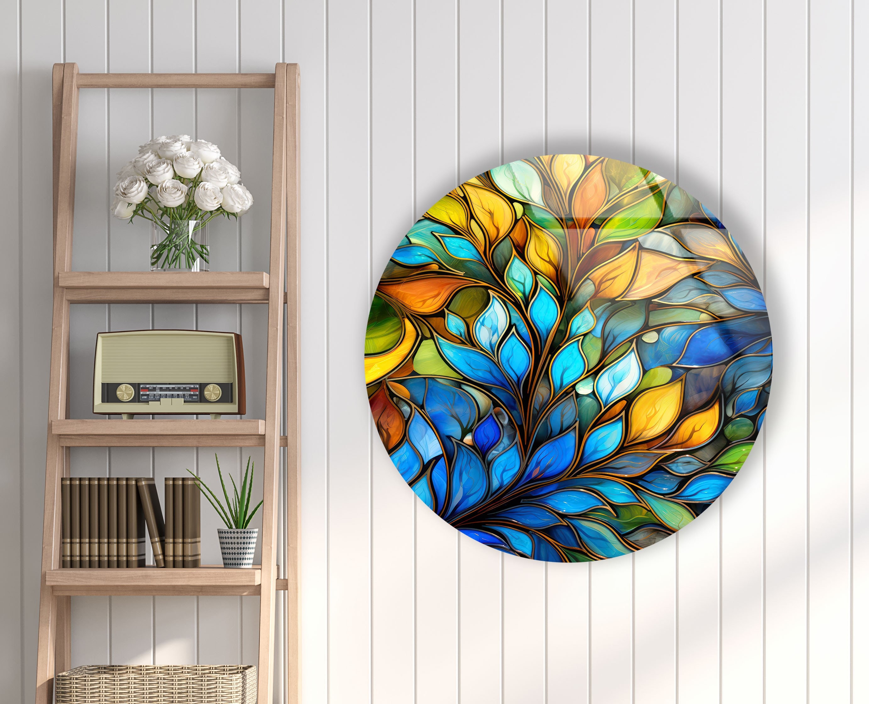 Tempered Glass Wall Art-round Wall Art Gift-tempered Glass Art-glass ...