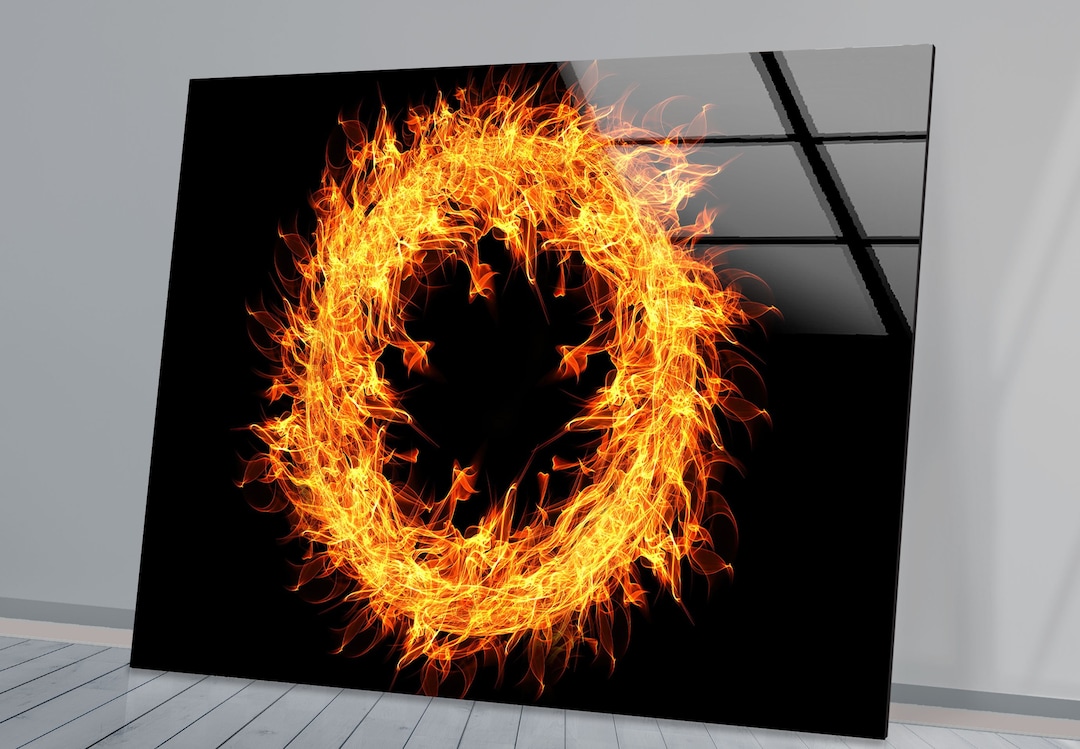 Ring of Fire Tempered Glass Wall Art: Modern Abstract Decor - Etsy