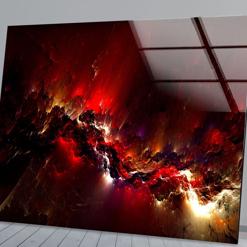 Red Art Glass - Etsy