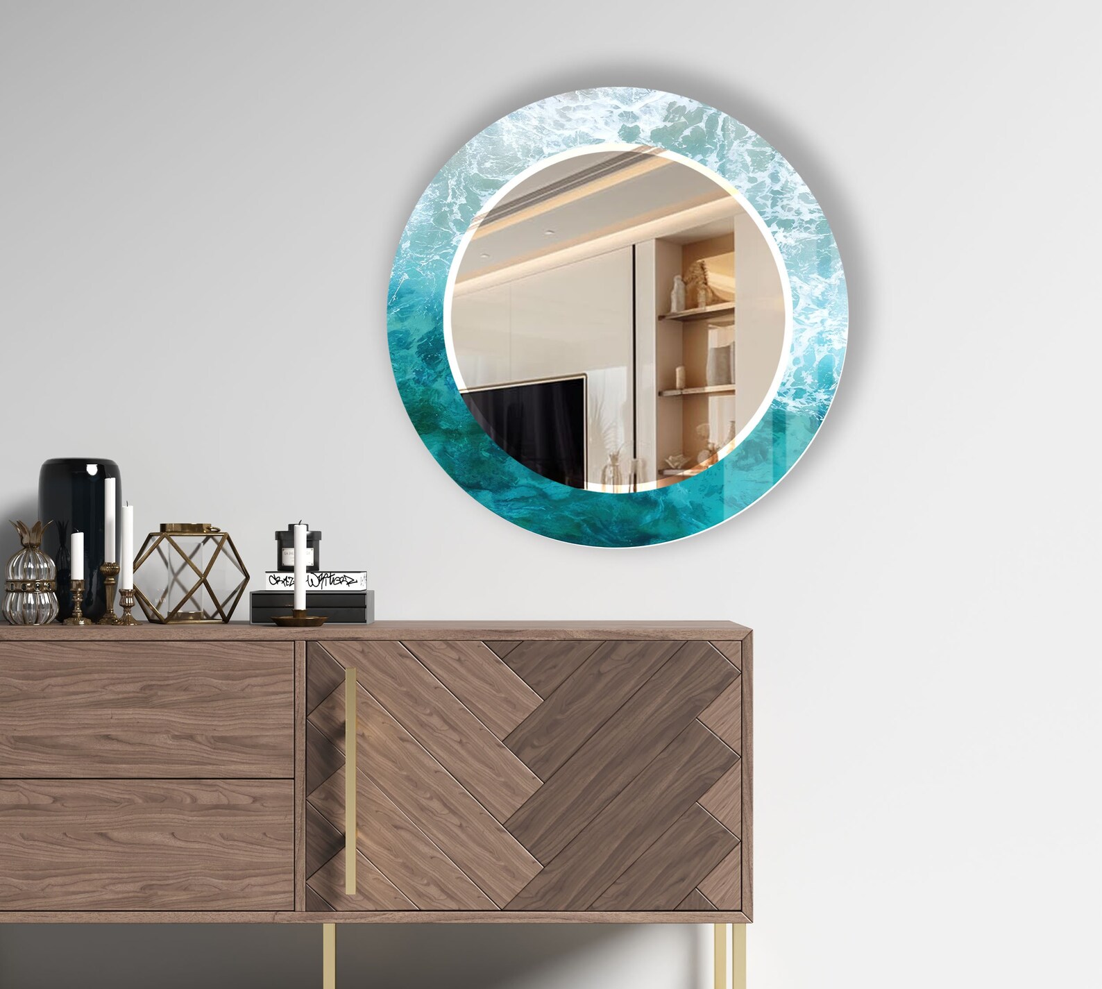 Tempered Glass Mirror Gift-round Wall Mirror for Bathroom-circle Mirror ...