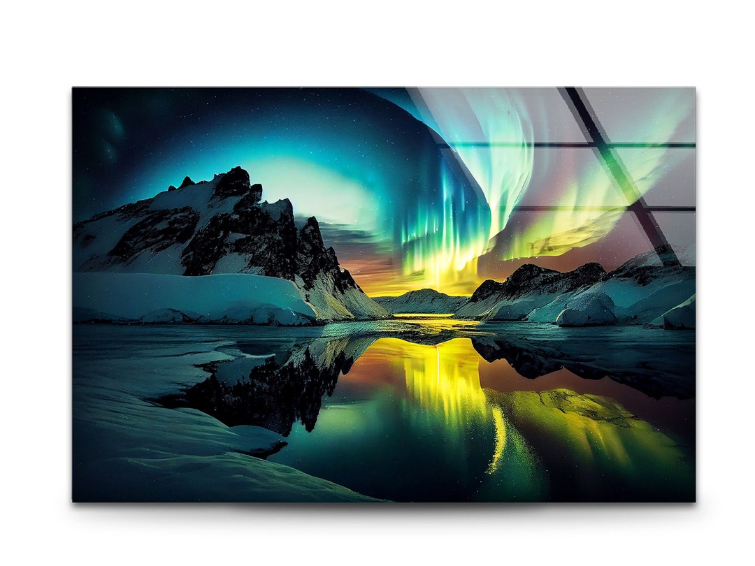Aurora Borealis Wall Art,tempered Glass Art,glass Printing Art,tempered ...