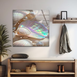 Tempered Glass Wall Art-glow Pearl Wall Art-wall Decor-glass Printing ...