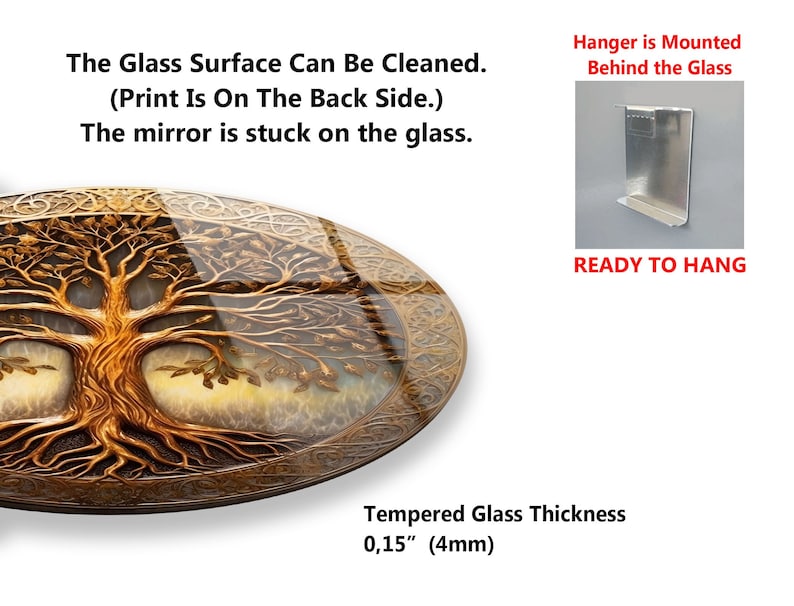 Mandala Tree of Life Tempered Glass Wall Art: Copper Decor - Etsy