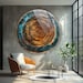 Tree Ring Glass Wall Art: Abstract Wood Pattern, Blue & Brown - Etsy