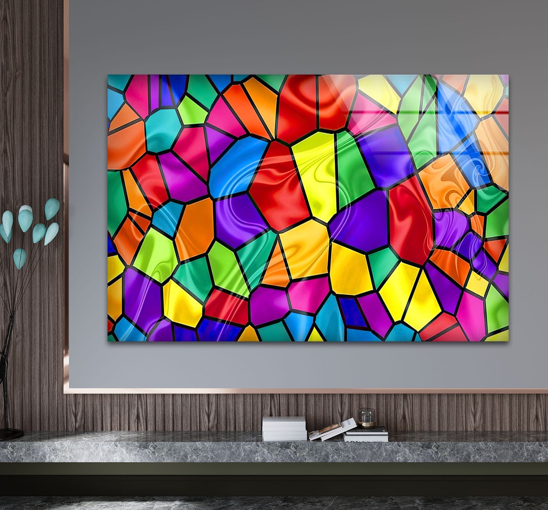 Tempered Glass Wall Art Colorful Stained Wall Art Stained Glass Art Wall Decor Glass Printing