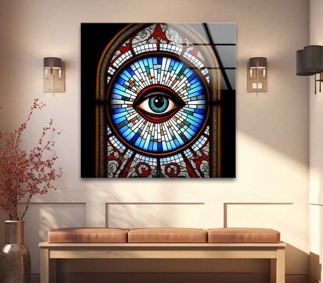 Tempered Glass Wall Art- Wall Art Gift-colorful Eye Wall Art-tempered ...