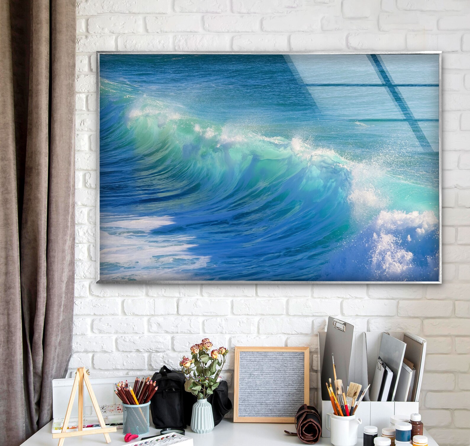 Tempered Glass Wall Art-ocean Wave Wall Art Gift-sea Wave Wall Art ...
