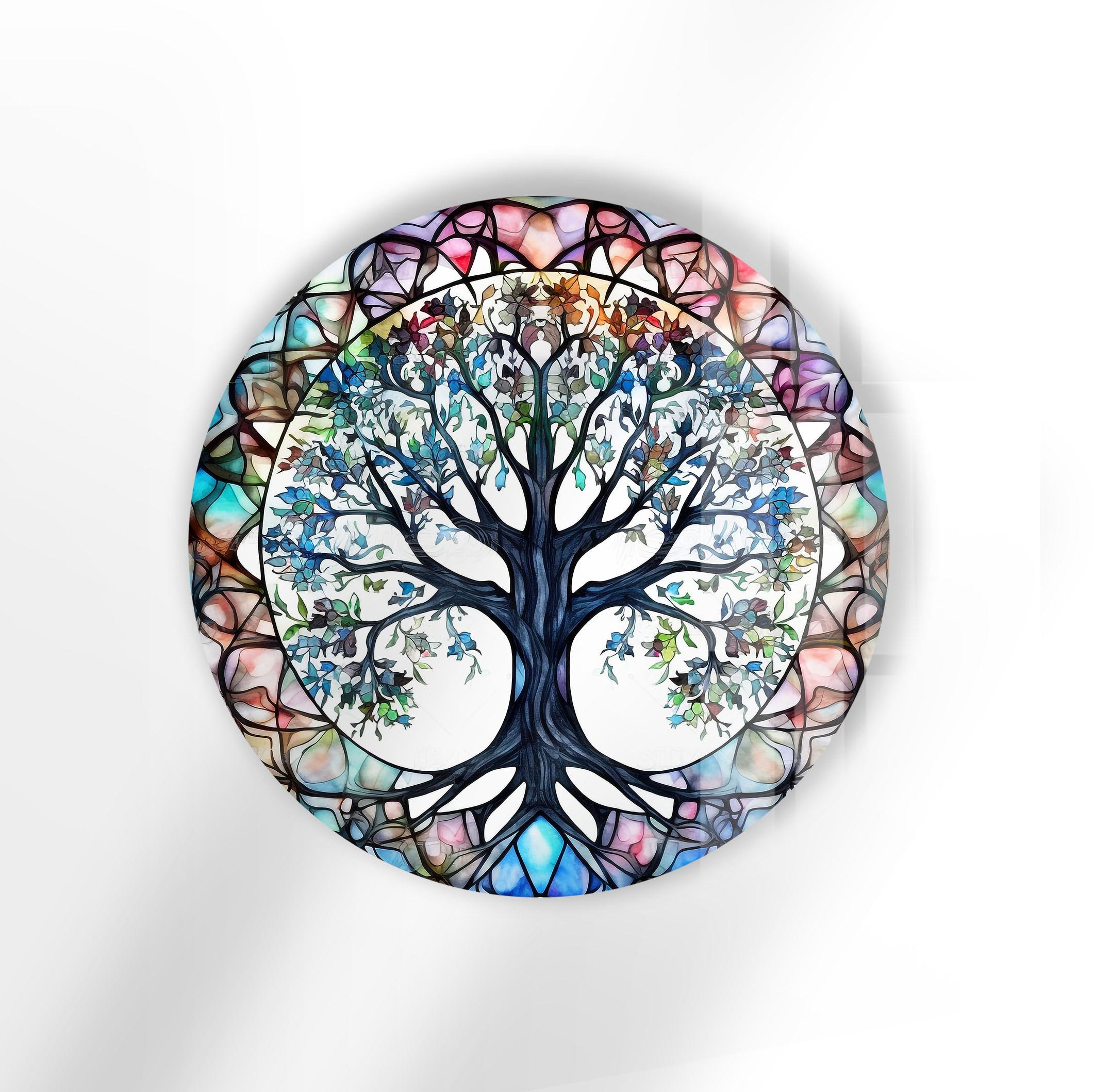 Tree of Life Stained Glass Wall Art: Tempered Glass Print - Etsy
