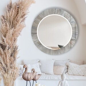 Tempered Glass Mirror Silver Round Wall Mirror for Bathroom-silver ...