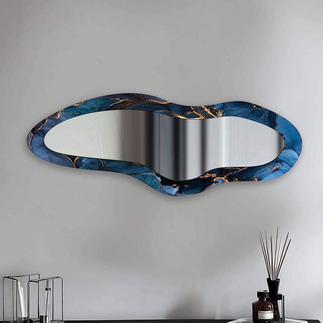 Blue Large Floor Mirror-tempered Glass Mirrors for Hallway Mirror-blue ...